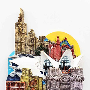 Valencia Spain 3D Fridge Magnet Travel Souvenir Gift Collection,Home & Kitchen Decoration Magnetic Sticker Valencia Refrigerator Magnet