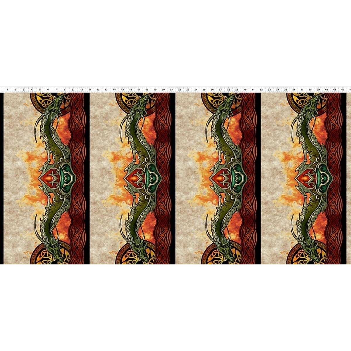 In The Beginning Dragons - The Ancients 12DRG1 Border Stripe, 44 Inches