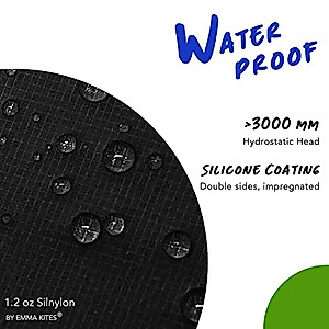 emma kites Wolf Gray 20D Ripstop Nylon Fabric Waterproof 1.2 oz Silnylon Silicone Coating Ultralight Tear Resistant for Tarp Tent Poncho Rainfly Pack Cover Stuff Gear Sack Pre-Cut 1 Yard (60"x36")
