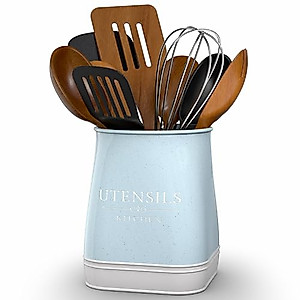 ADDFIT HOUSE Ceramic Utensil Holder - Large Ceramic Kitchen Utensil Holder for Countertop, Large Cooking Tools Organizer, Utensil Crocks for Kitchen Counter, Utensil Storage for Home Décor, Gifts
