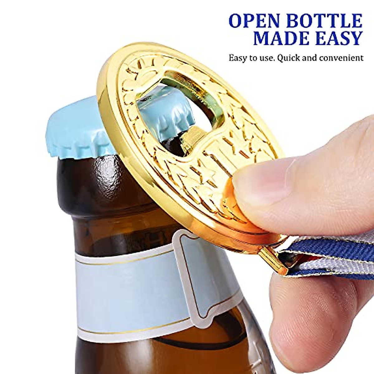 Cabilock 2PCS Olympic NO. 1 Bottle Opener Gold Medal Beer Opener Creative Jar Opener Beer Lid Remover Wine Beer Accessories