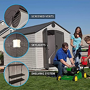 Lifetime 6402 Outdoor Storage Shed, 8 x 12.5 ft, Desert Sand