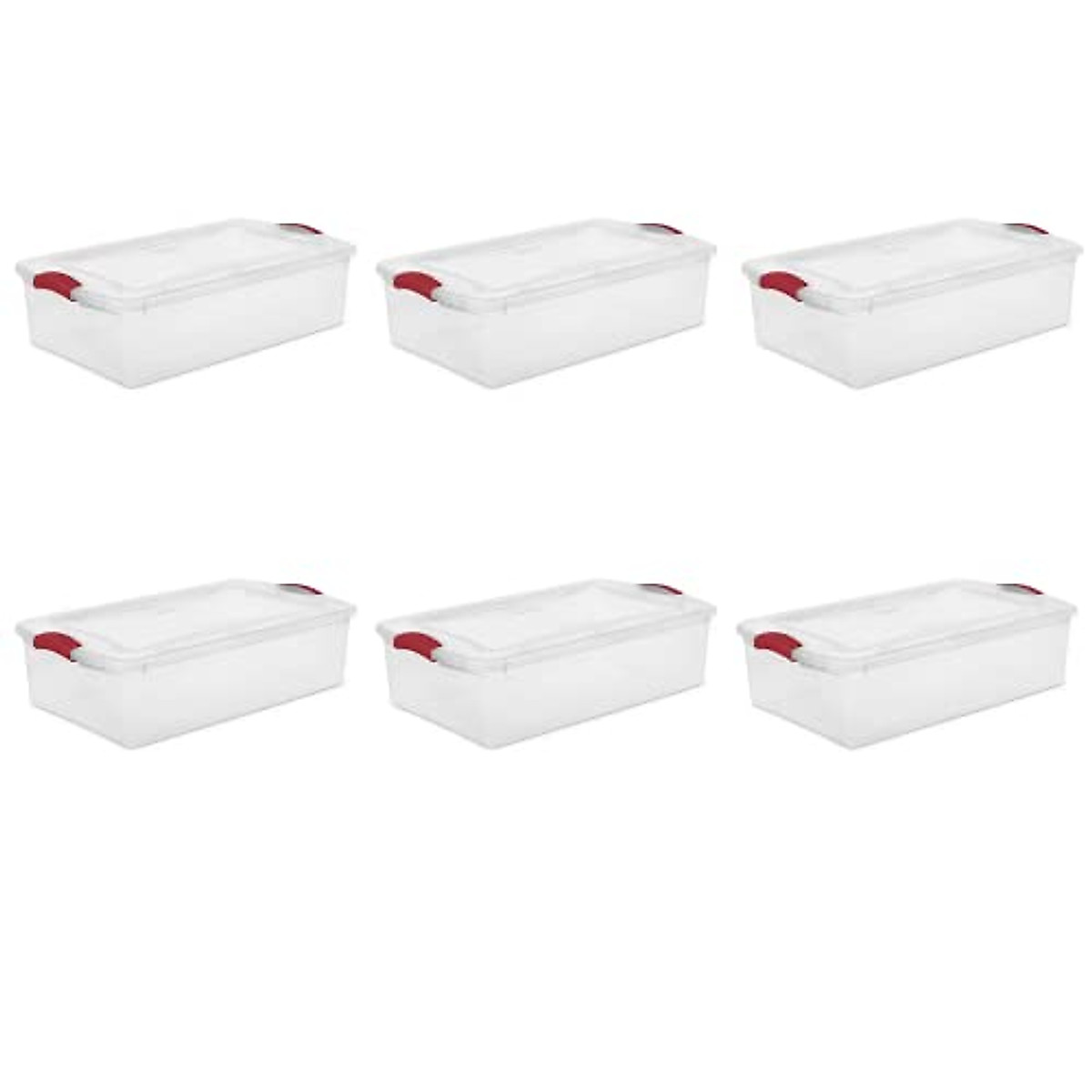 32 Qt. Latch Box Plastic, Stadium Blue, Set of 6 ,QH 239 (Blue, Count:6)