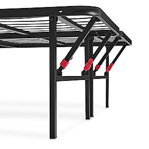 Amazon Basics Foldable Metal Platform Bed Frame with Tool Free Setup,14 Inches High, Queen,Black