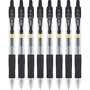 Pilot, G2 Premium Gel Roller Pens, Extra Fine Point 0.5 mm, Pack of 8, Black