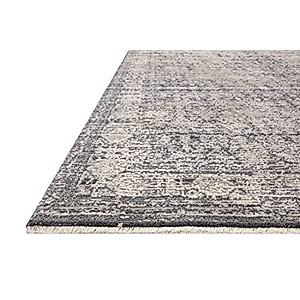 Amber Lewis x Loloi Alie Collection ALE-03 Charcoal / Dove, Traditional 18" x 18" Sample Rug