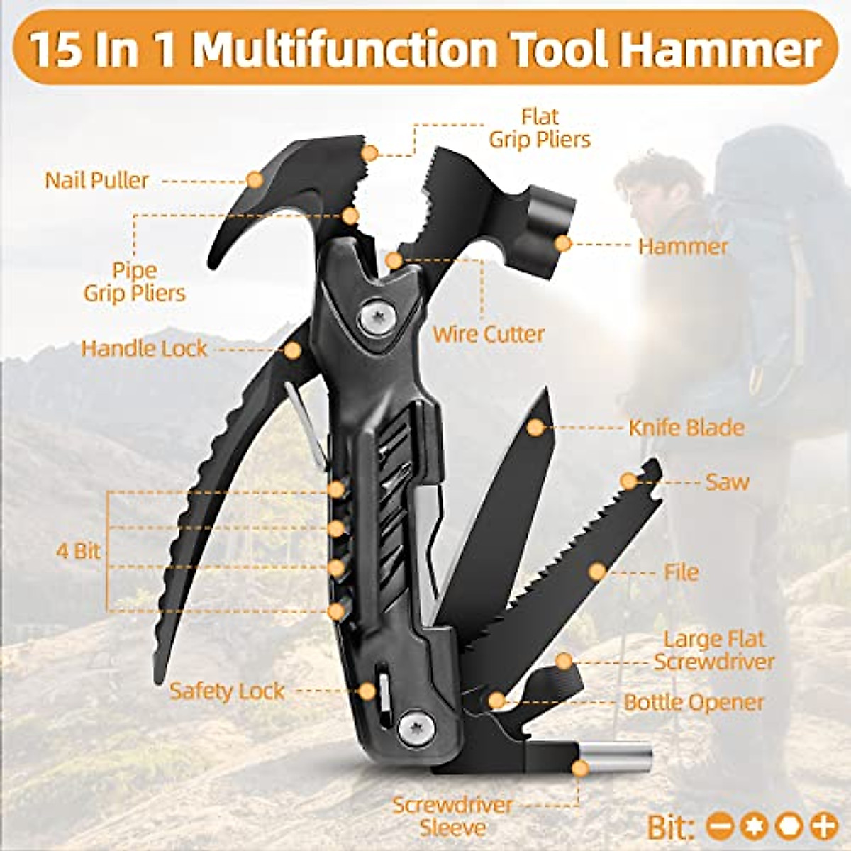Multitool 2 PCS Set, Includes Hammer Multitool & Hatchet Multitool