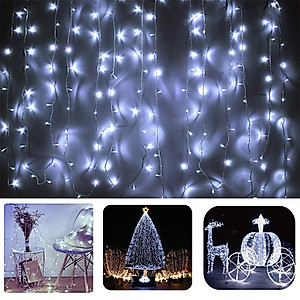 MYGOTO 98FT 200 LEDs String Lights Waterproof Fairy Lights 8 Modes with Memory 30V UL Certified Power Supply for Home, Garden, Wedding, Party, Christmas Decoration Indoor Outdoor (Cool White)