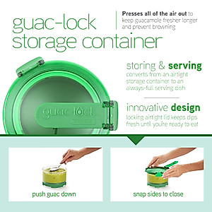 Casabella Guac-Lock Container, White, Green/Clear