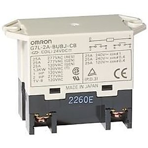 OMRON Industrial Automation G7L-2A-BUB-J-CB-AC100/120 Power Relay DPST-NO 120VAC, 25A, Bracket