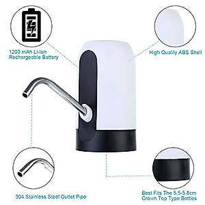 HSIULMY Water Bottle Pump,USB Charging Automatic Drinking Water Pump Portable Electric Water Dispenser Water Bottle Switch for 5 Gallon Water Bottle Dispenser