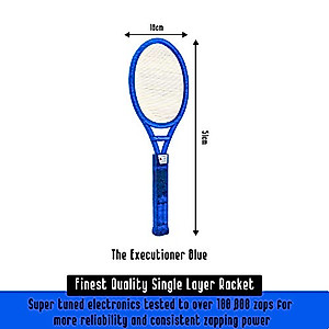 The Executioner Fly Killer Mosquito Swatter Racket Wasp Bug Zapper Indoor Outdoor (Blue)