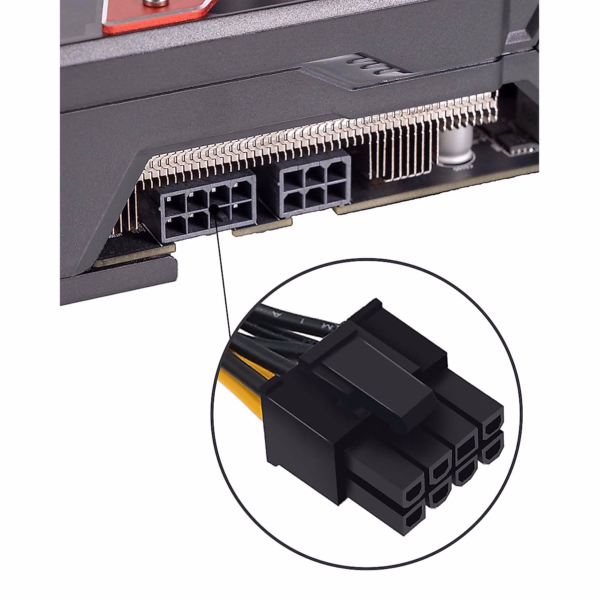 COMeap 8 Pin PCIe Splitter Cable, GPU VGA PCIe 8 Pin Female to 3X 8 Pin(6+2) Male PCI Express Adapter Extension for Bitcoin Ethereum Mining 11.4-inch(29cm)