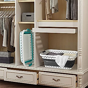 Urban Shop Collapsible Laundry Hamper Bin, Aqua