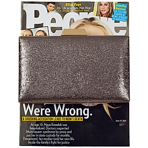 JNB Women's Metallic Material Hard Case Evening Party Clutch,Gold