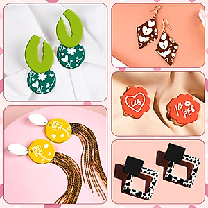 6Pcs Silk Screen Stencils for Clay - Floral Designs for Earring & Jewelry - Valentine's Day