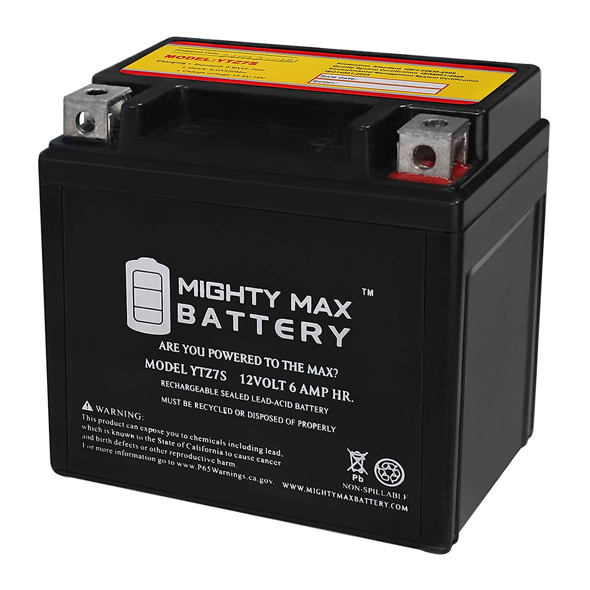Mighty Max Battery YTZ7S 12V 6AH Replaces Kawasaki KLX450R Husqvarna All Models 04-12