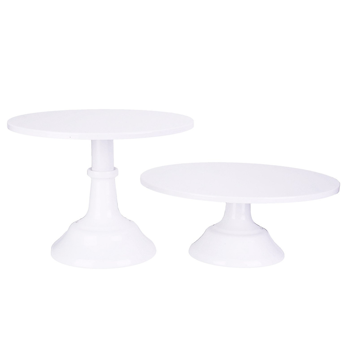 VILAVITA 2-Set Modern Cake Stands Round Cake Stand Cupcake Stands for Baby Shower, Wedding Birthday Party Celebration, White