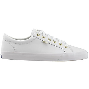Keds womens Jump Kick Leather Sneaker, White/Gold, 9.5 US