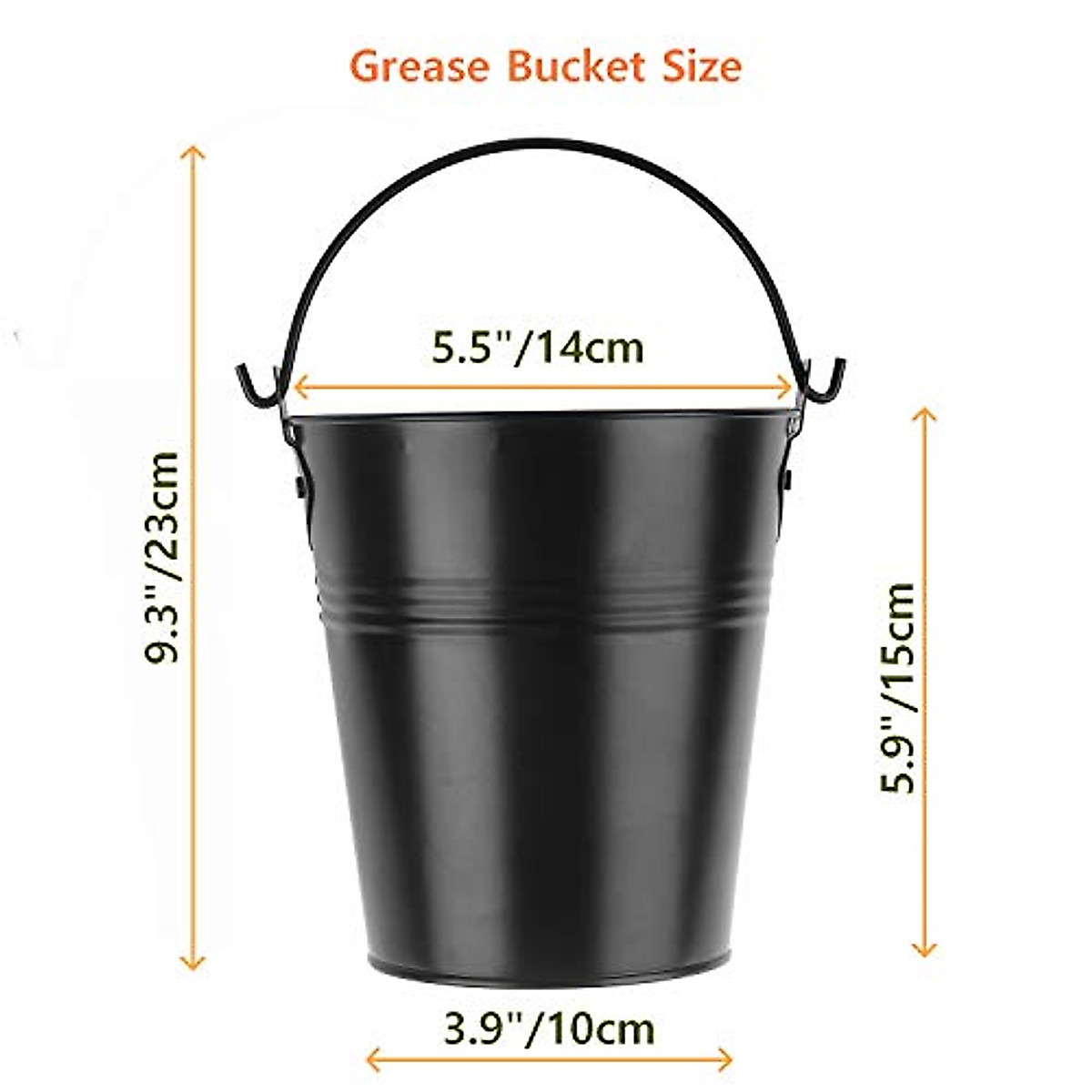 Firsgrill 15-Pack Liners & Replacement Traeger HDW152 Drip Grease Bucket for Traeger 20/22/34, Pit Boss, etc Pellets Smoke (Black 15)