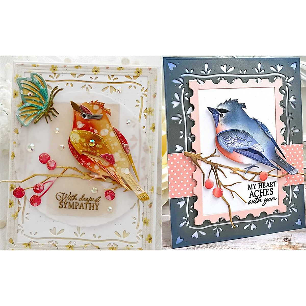 Ammsochy Cutting Dies Metal Stencils Scrapbooking Tools Flowers Lace Frame DIY Embossing Template for Paper Card Making Album Arts Crafts Supplies (Rectangle Love line frame-13.8x10.5cm)