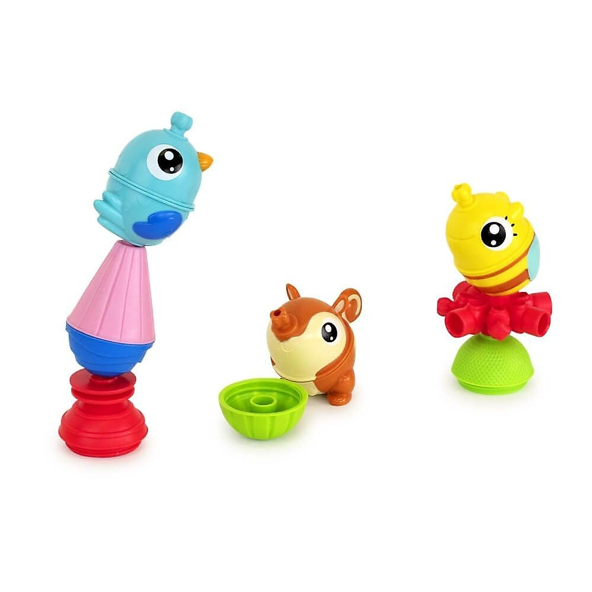 Lalaboom My First Step-by-Step Developmental Sensory 21 Piece Character Bead Activity Set – Pop, Twist, Mix, and Stack— Montessori Method STEM Focus – Dishwasher Safe - Ages 10 Months+ - BL220