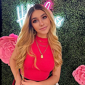 JoycuFF Gold Necklaces for Women Stainless Steel Figaro Chain Layers Necklaces for Women Mother's Day Gift for Mom from Daughter Son Snake Paperclip Chain Letter C