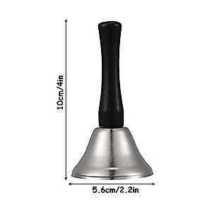 24 Pieces Hand Bells Steel Service Handbells Black Wooden Handle Diatonic Metal Bells Musical Percussion (Silver)