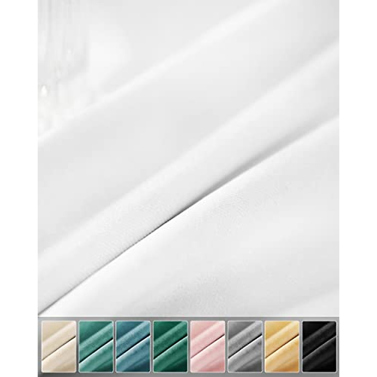 SNITIE White 96in Long Velvet Curtains with Grommet, Super Soft Thermal Insulated Noise Reducing Thick Light Filtering Velvet Drapes for Living Room and Bedroom, Set of 2 Panels, 52 x 96 Inch Long