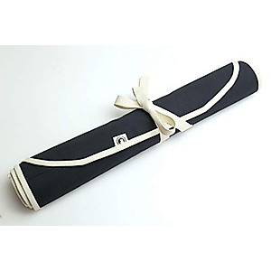 Yoshihiro Cotton Knife Pouch/bag Japanese Sushi Chef Knife Accessories (6 Slots) (Dark Navy)