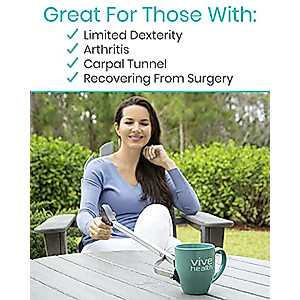 Vive Suction Cup Grabber Reacher 32" - Elderly Grab It Reaching Pickup Tool Heavy Duty for Seniors - Trash, Sticks, Litter Picker Upper - Extra Long Reach Handle & Handy Extension Arm Claw