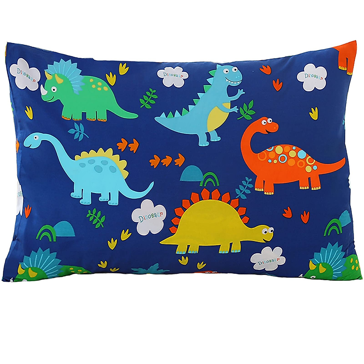 Kids Pillowcase Standard Size Pillowcase Boys Dinosaur - Cartoon Reversible Pillowcase for Children 20 X 30 Inch - Double Sided - 1 Piece Kids Bedding Pillowcase by UOMNY
