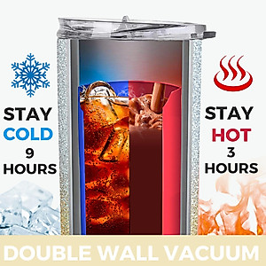 Onebttl Realtor Gifts for Women, Clossing Deals In High Heels, Funny Gifts for Real Estate Agent, Salesman, Boss, Coworkers, Employees, 20 Oz Stainless Steel Tumbler, Glitter Purple