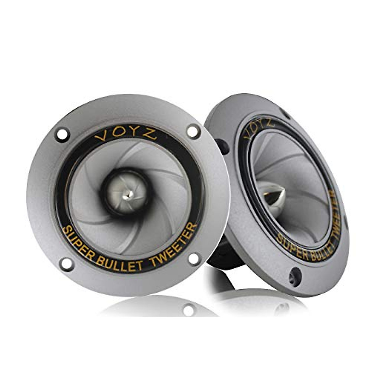 VOYZ 400 Watts Max Power Speaker Tweeter - 3.5” Piezo Super Horn Tweeters with Aluminum Diaphragm and High Temperature Voice Coil - 4-8 ohms for Speaker Box or Sound Project 1 Pair (2pcs) (PET-1918)
