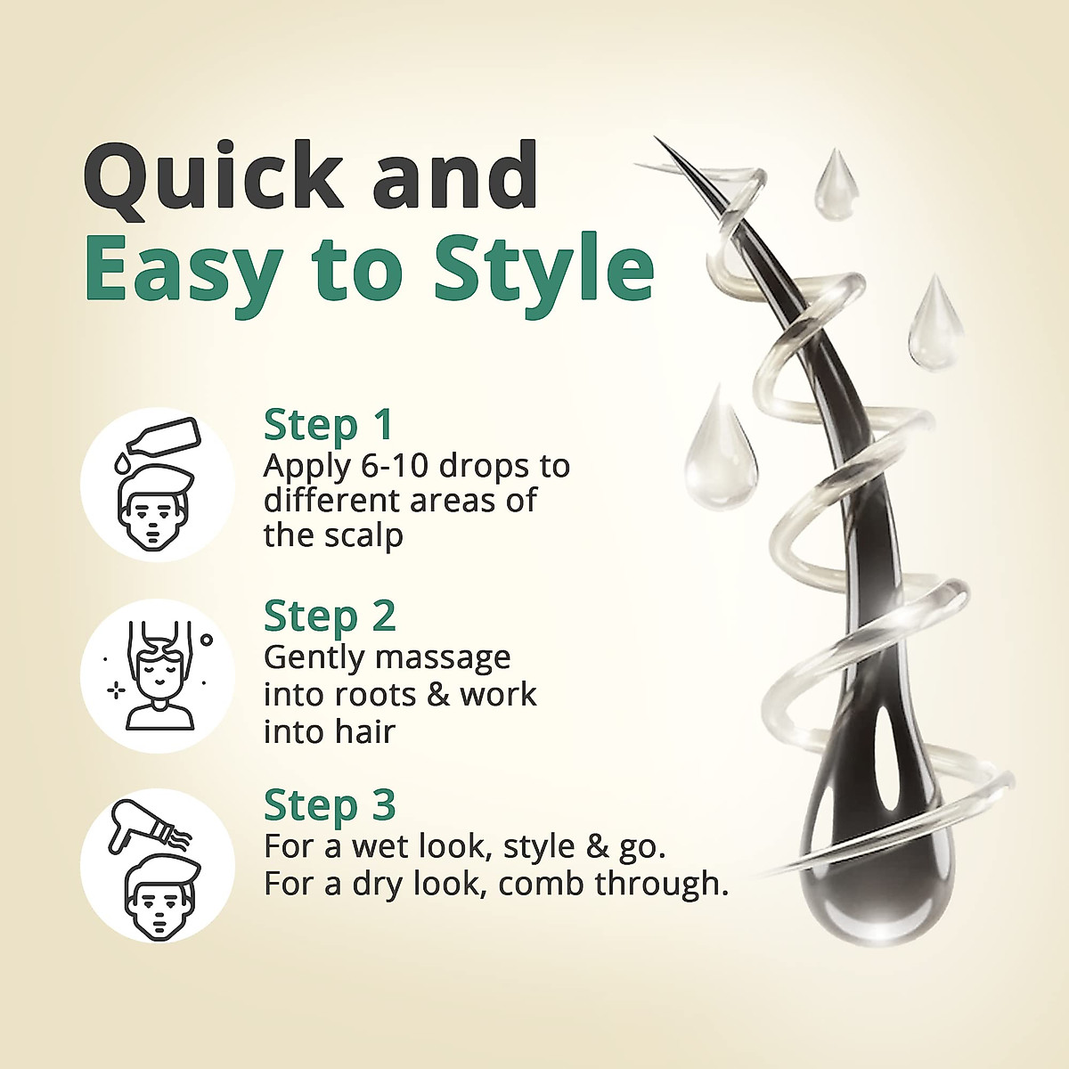 Ecklonia Cava Hair Serum - Growth Volumizer for All Hair Types, Flexible-Hold Styling Gel with MSM & Biotin for Women & Men, 4oz