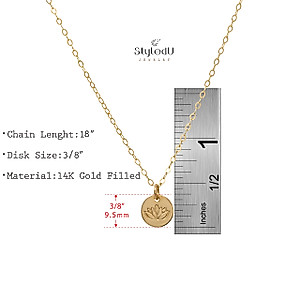 StyledU Lotus Necklace for Women, 14K Gold Filled Tiny Lotus Flower Necklace, Encouragement Gift, Graduation Gift, Gifts for New Beginnings, Yoga Jewelry