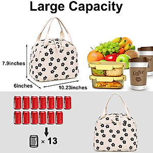 LEDAOU Lunch Box for Women Insulated Lunch Bag Corduroy Lunch Tote Bags Leakproof Cooler Lunch Case for Travel Work Picnic