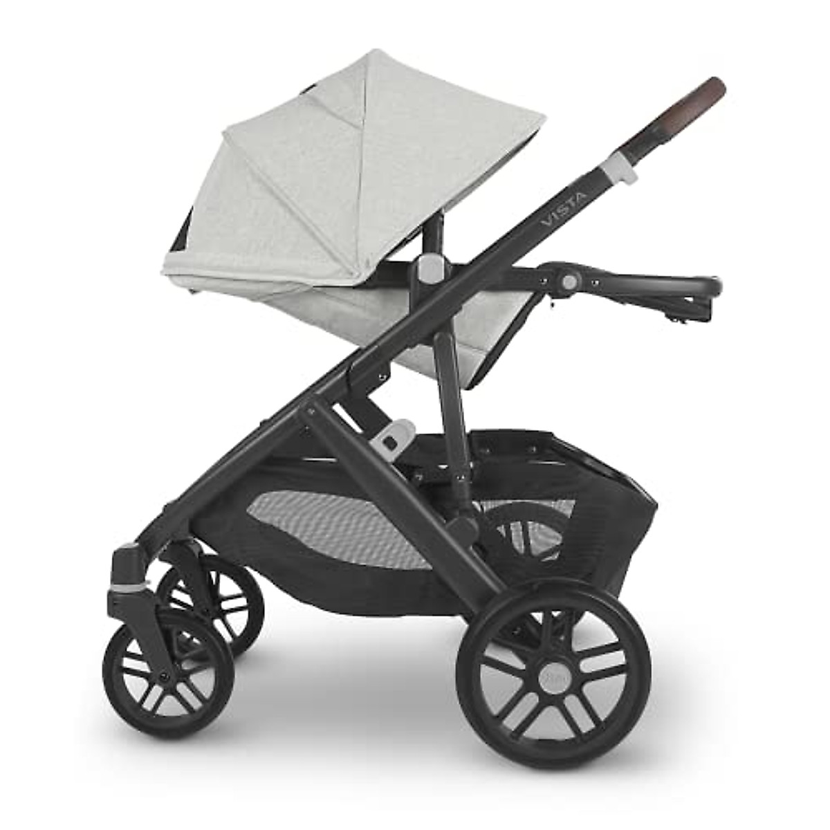 Vista V2 Stroller - Anthony (White and Grey Chenille/Carbon/Chestnut Leather)