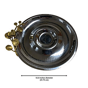 Decozen Chip and Dip Bowl with Orchid Accent - Elegant Serving Dish for Salad, Popcorn, Chips, Cereal, and Condiments - Fruit Bowl and Serving Bowl - Essential Kitchen Counter Serveware