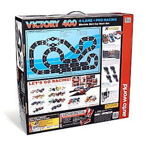 Auto World 36' Victory 400 4 Lane Slot Race Set HO Scale