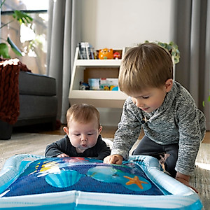 Baby Einstein Octopus Water Play Mat - Safety Fill Line, Tummy Time Activity & Sensory-Toy for Babies Newborn and up, Blue