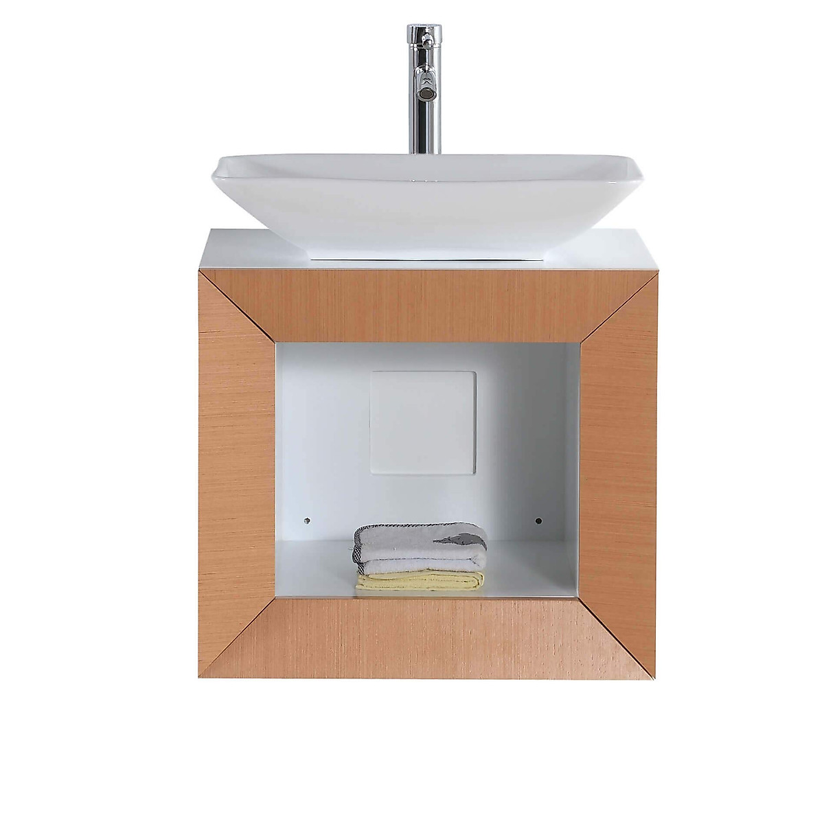 Fine Fixtures Maxi 24" Wall Mounted Bathroom Vanity Set Elm Veneer with Vessel Sink