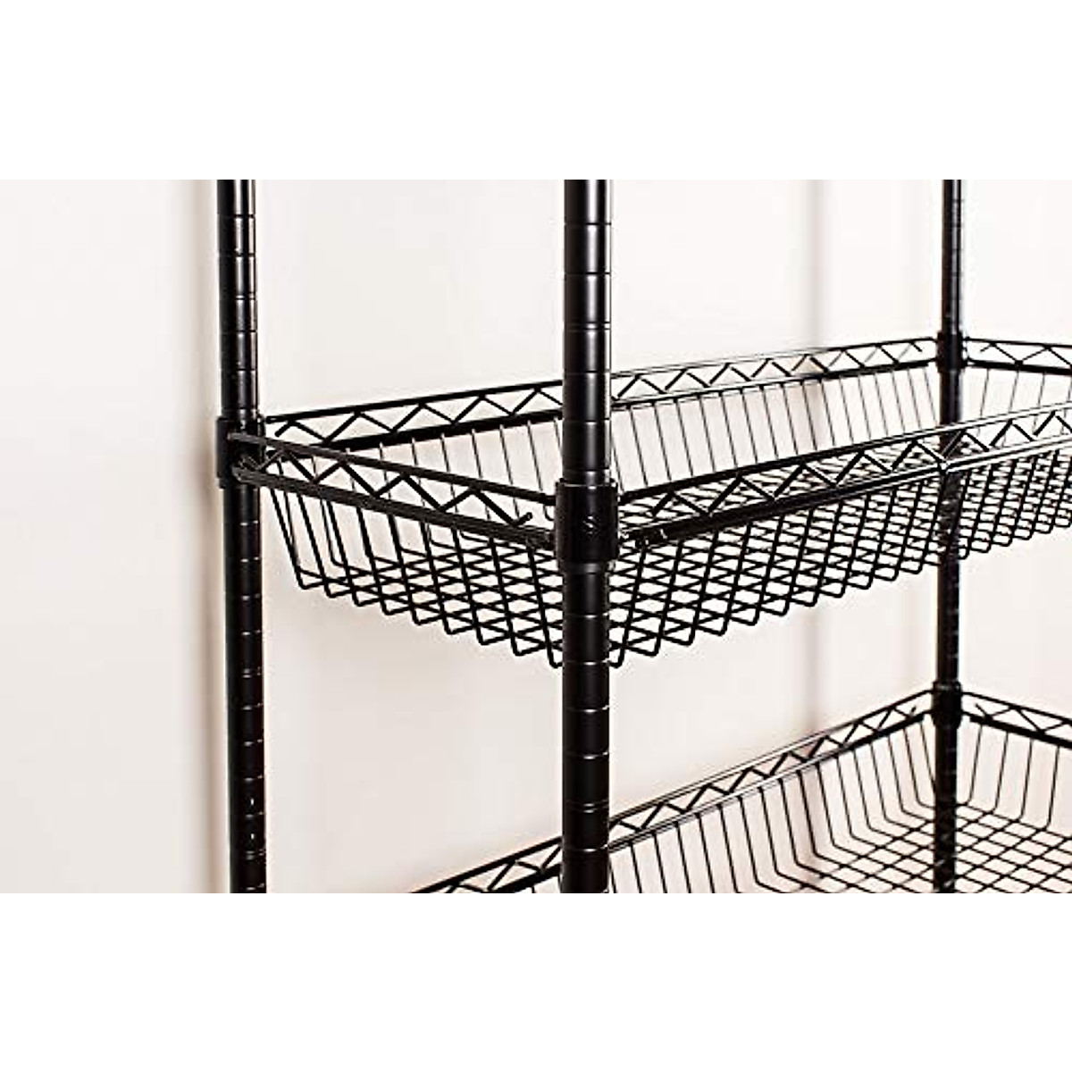 Omega 18" Deep x 24" Wide x 54" High 4 Tier Stationary Black Basket Unit