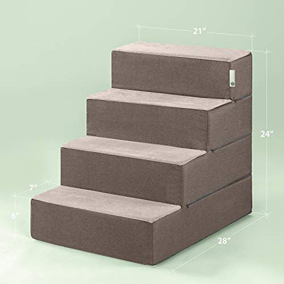 ZINUS Easy Pet Stairs / Pet Ramp / Pet Ladder, X-Large, Sand