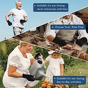 COMNICO 1 Pair Compression Arthritis Gloves Breathable Fingerless Compression Gloves Copper Infused Non-slip Gloves for Women Men Relieve Hand Pain Rheumatoid Pains (L)