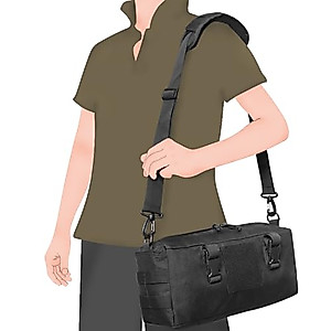 TRIWONDER Bag Shoulder Strap Replacement Adjustable Shoulder Strap with Padded Metal Hooks for Tactical Pouch Shoulder Bag Luggage Duffel Bag Laptop Case Crossbody Bag Pet Carrier(Black)