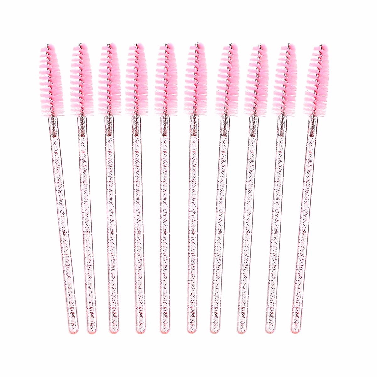 MJ JOMAY 150PCS Disposable Eyelash Brushes,Mascara Stick Makeup Brush Applicator Eyelash Extension Kit and Brow Brush with Container (Pink)