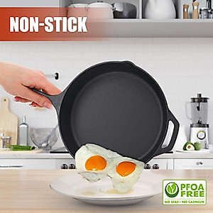 Z GRILLS Mini Cast Iron Skillets, Pre-Seasoned Cast Iron Frying Pan for Cooking & Grill, Stovetop, Camping Firepit, Induction, Oven Safe Cookware, 12 Inch