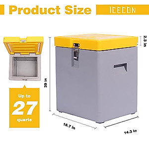 ICECON 30 Liter Dry Ice Storage Insulated Container Chest,27QT, 1 CU FT