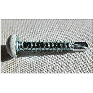 DYNAMITT 100 Pan White Head Screw # 8 X 1" Quad Drive Self Tap Drill Screws Cargo RV